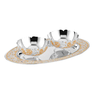 Enamel Sugar Bowl set of 2 with Tray – Raya